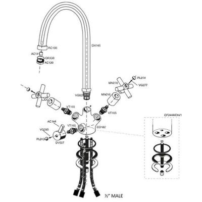 Kensington Chrome 3-Way Tri-flow Kitchen Tap